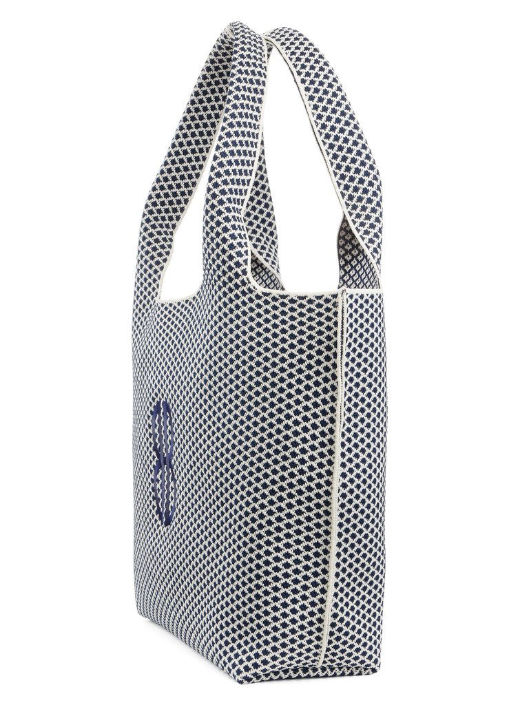 Sutton City Tote - Navy Diamond Monogram - Large – Bill Blass