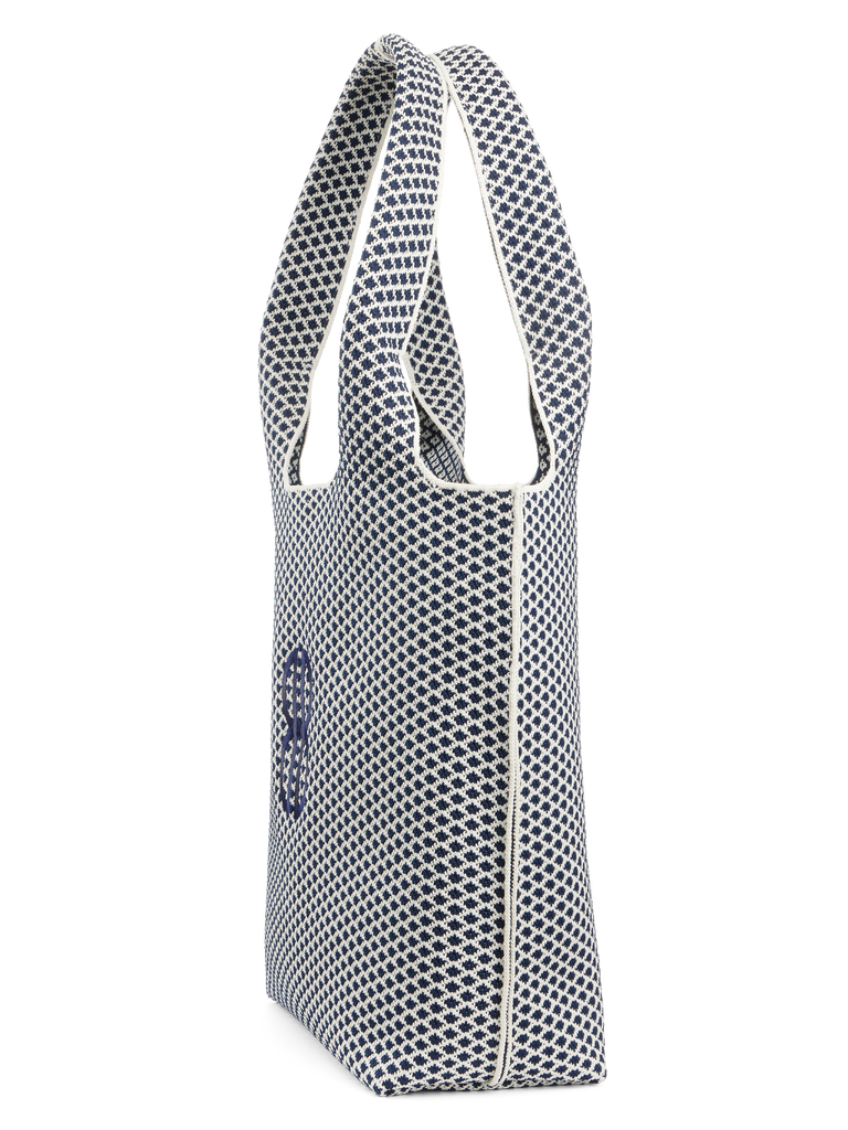 Sutton City Tote - Navy Diamond Monogram - Medium – Bill Blass
